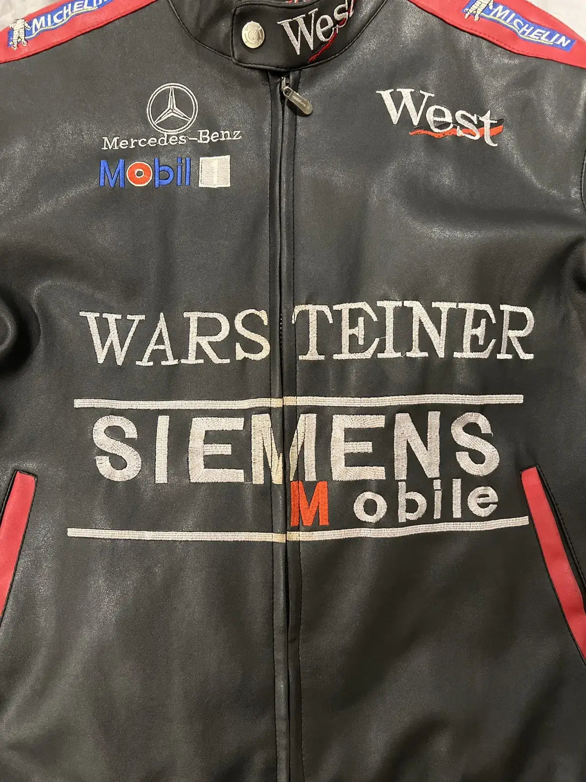 Buy Mercedes F1 Black Leather Jacket – rfxleather.com